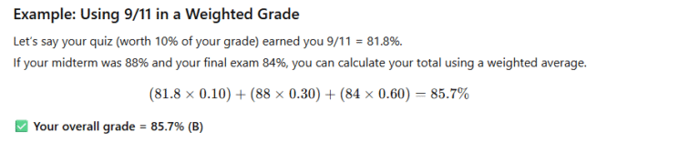 What Grade Is 9/11? Percentage & Letter Grade Guide